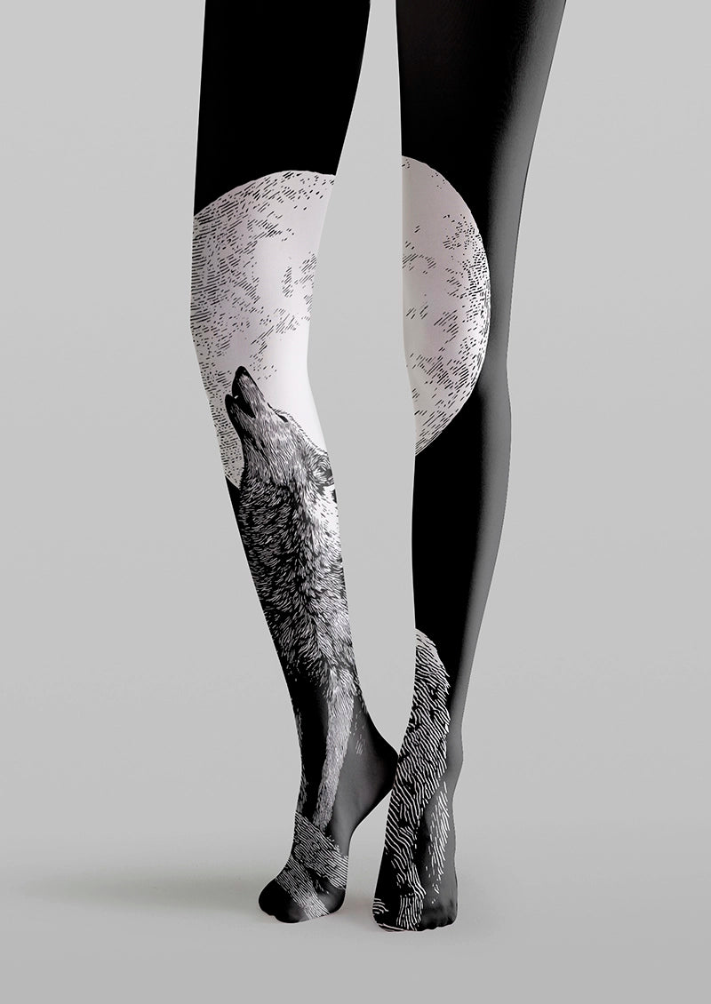 Wolf Line engraving Tights Hosiery Pantyhose | Viken Plan – VikenPlan