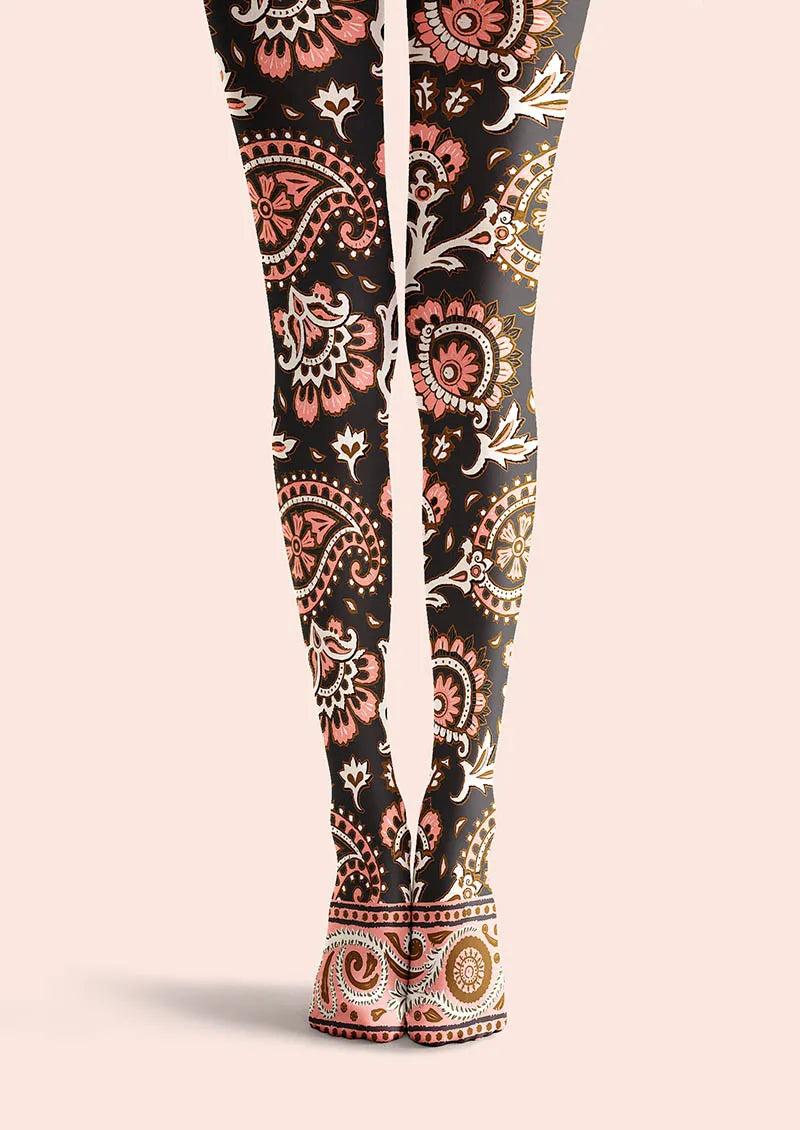 Pink Paisley Tights – Classic Pattern Art Pantyhose | Viken Plan ...